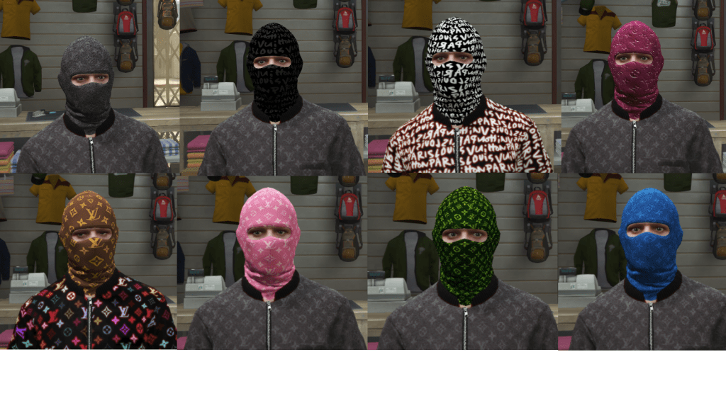 Louis Vuitton Ski Mask Pack 1.0 - GTA 5 Mod Download