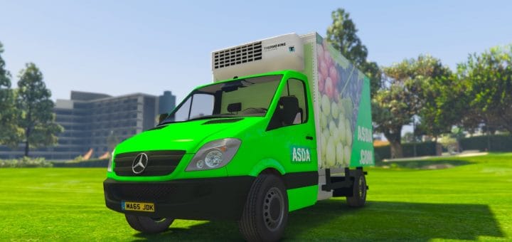 uk british tesco groceries delivery van iveco 1.0 - GTA 5 Mod | Grand ...