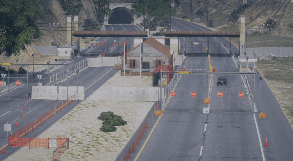 Borderpatrol Checkpoint with station and working gates - GTA 5 Mod Download